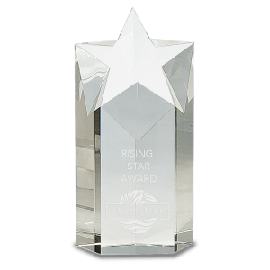 {{Small Clear Crystal Star Column}} | Custom Apparel & Printing | AKD