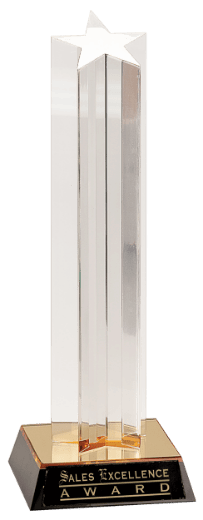 {{GOLD SINGLE STAR COLUMN ACRYLIC}} | Custom Apparel & Printing | AKD