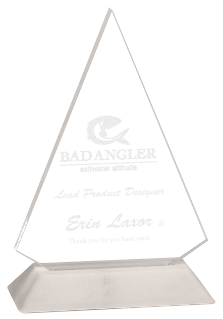 Clear Triangle Acrylic with White Base - Stylish Design – AKD Ink